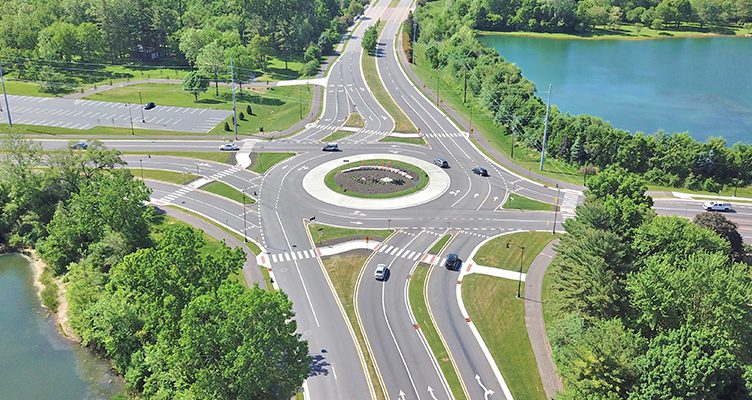 Carmel Roundabout Design at 116th and Hazel Dell - DLZ
